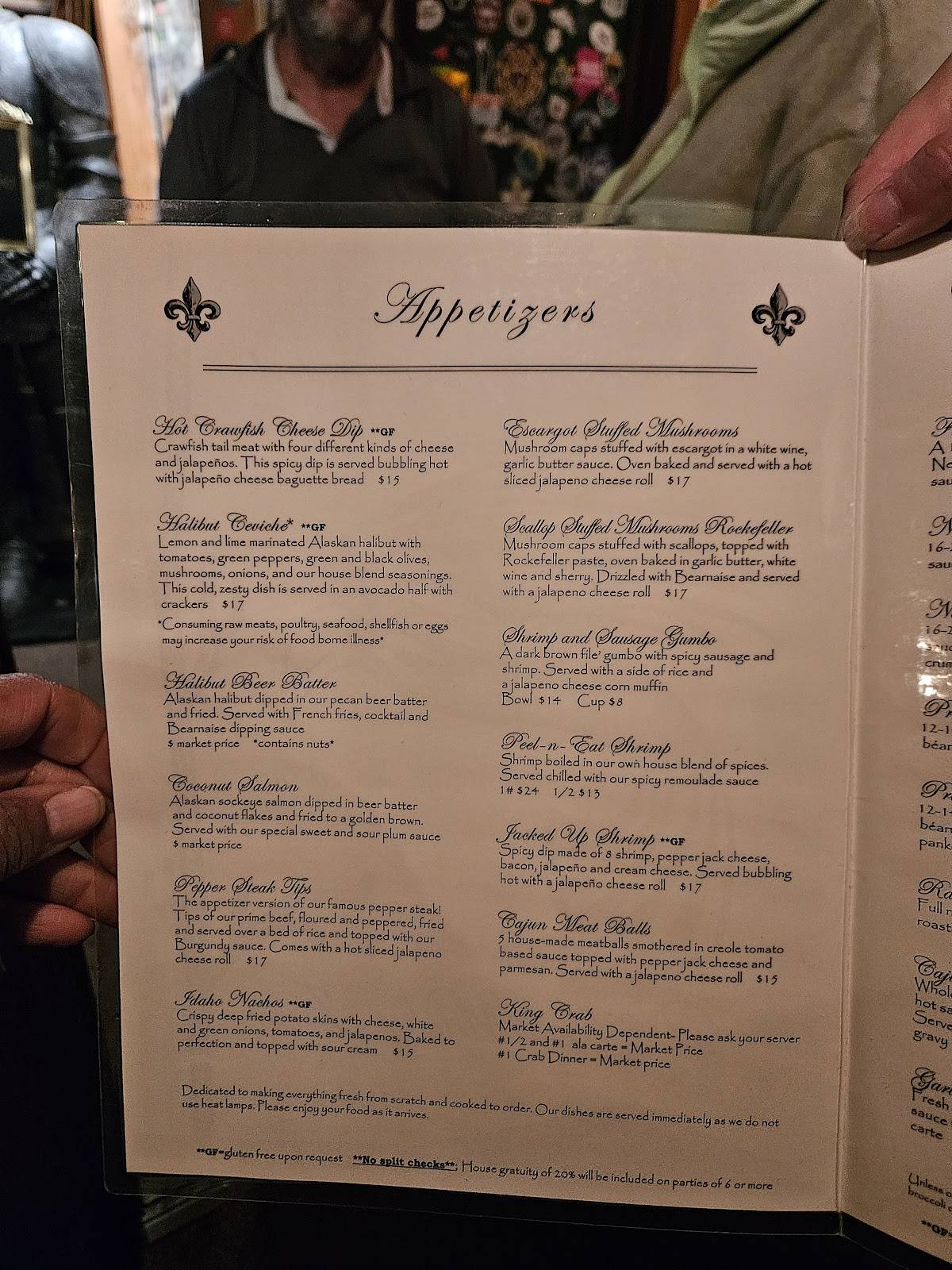 Menu at Double Musky Inn restaurant, Anchorage, Mile