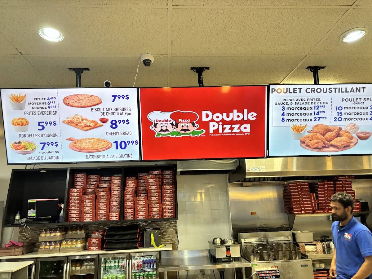 Menu at Double Pizza restaurant, Montréal, 150 Rue Chabanel O