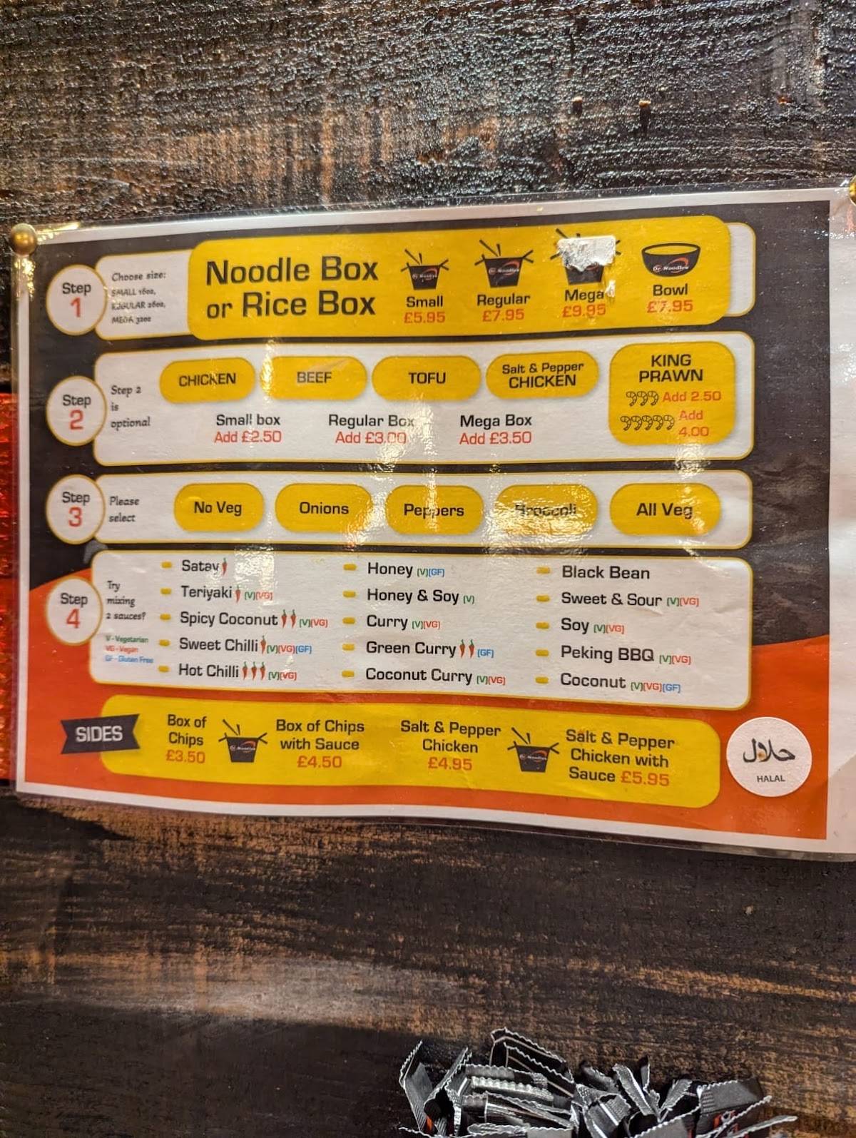 Menu at Dr Noodles Rugby restaurant, Rugby