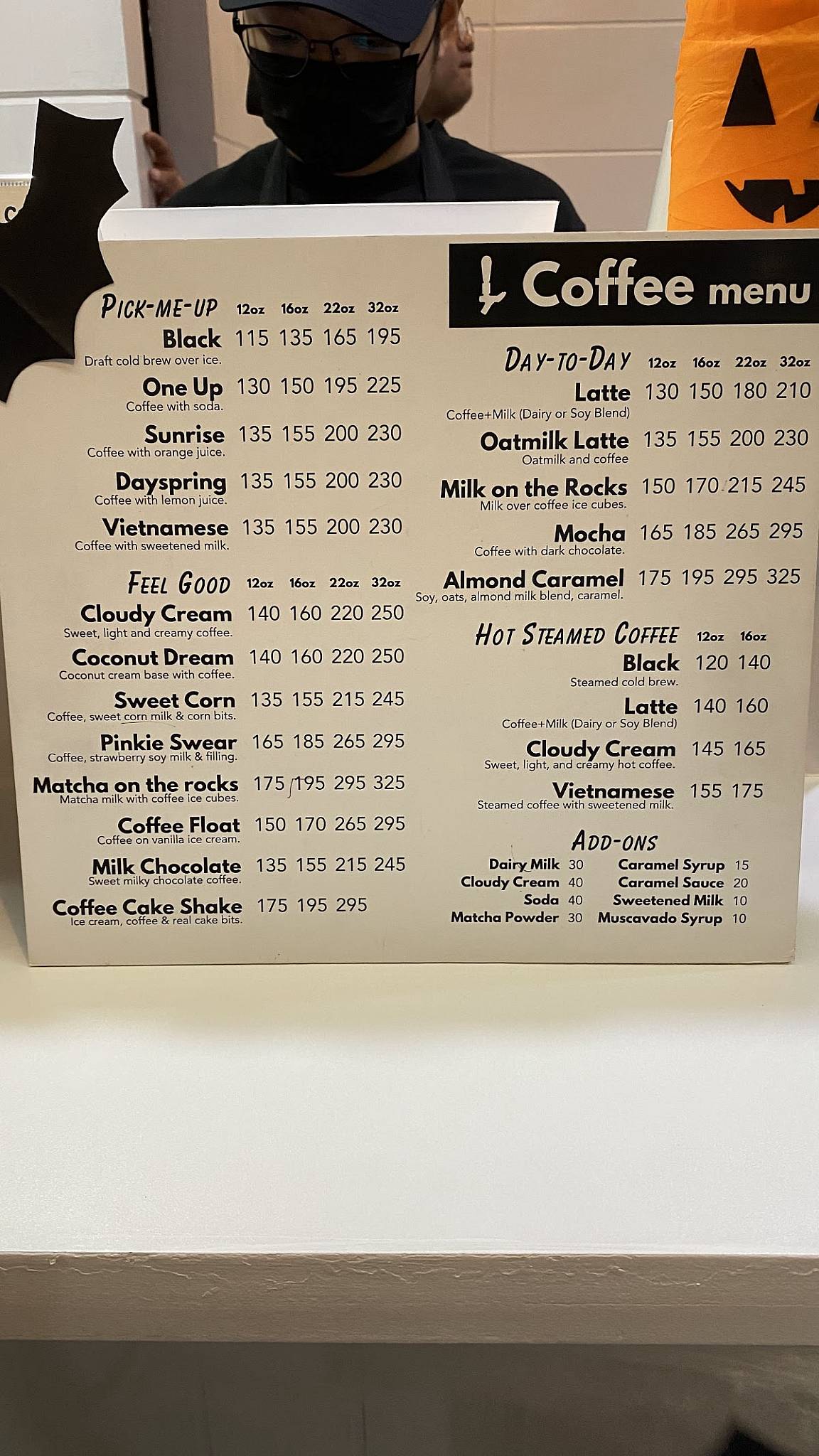 Menu at Draft Coffee by Lew’s Marikina, Marikina
