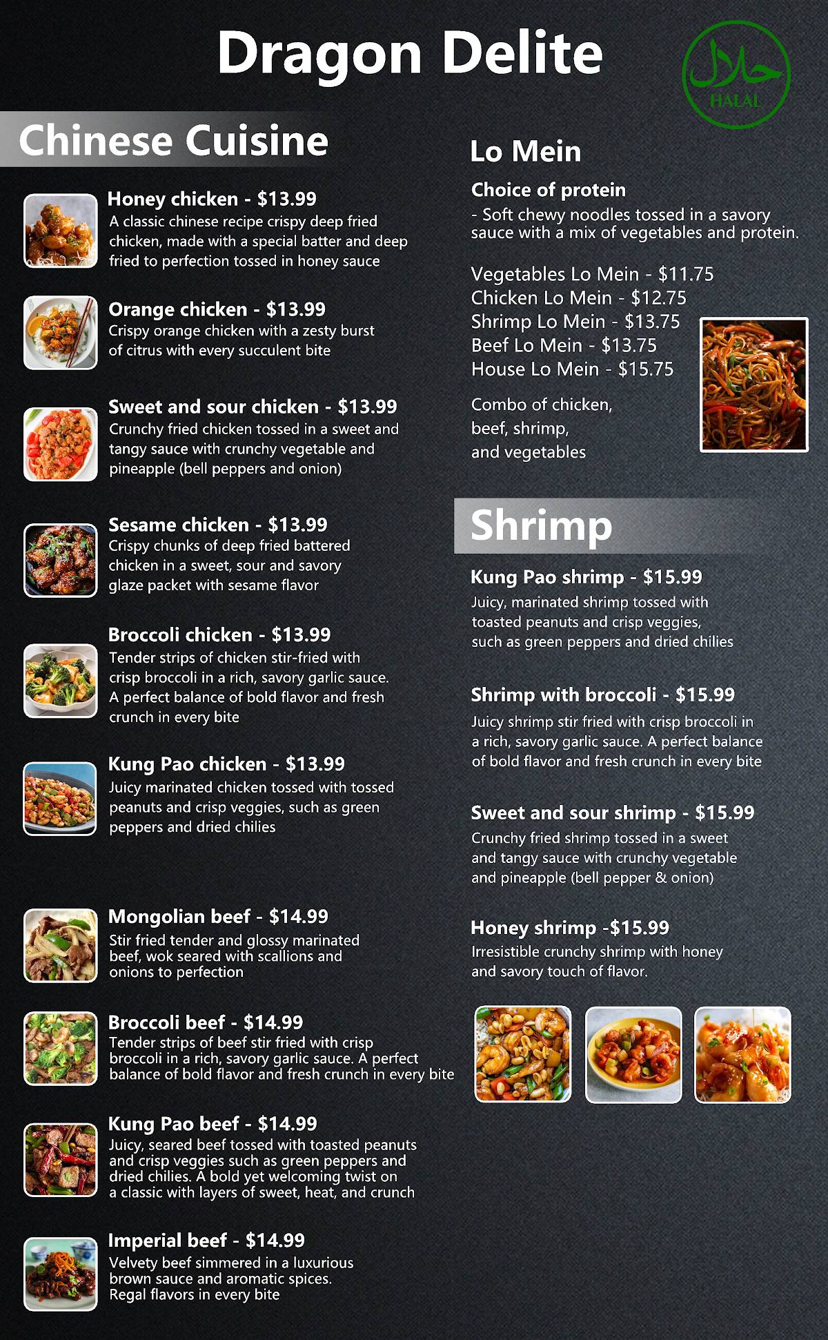 Menu at Dragon Delite Chinese Restaurant, Stone Mountain