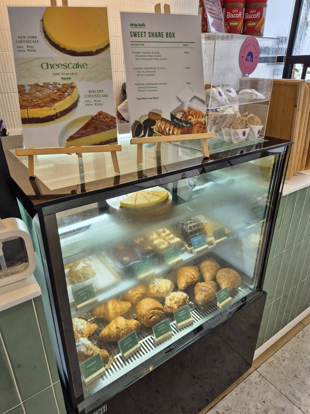 Menu at Drip Kofi cafe, Taytay