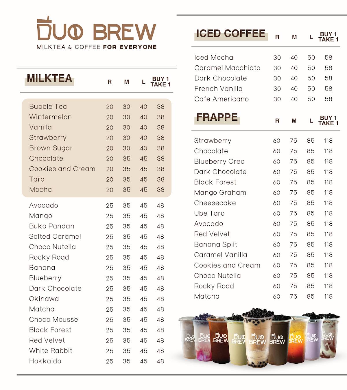 Menu at Duo Brew - Balete, Batangas City cafe, Batangas