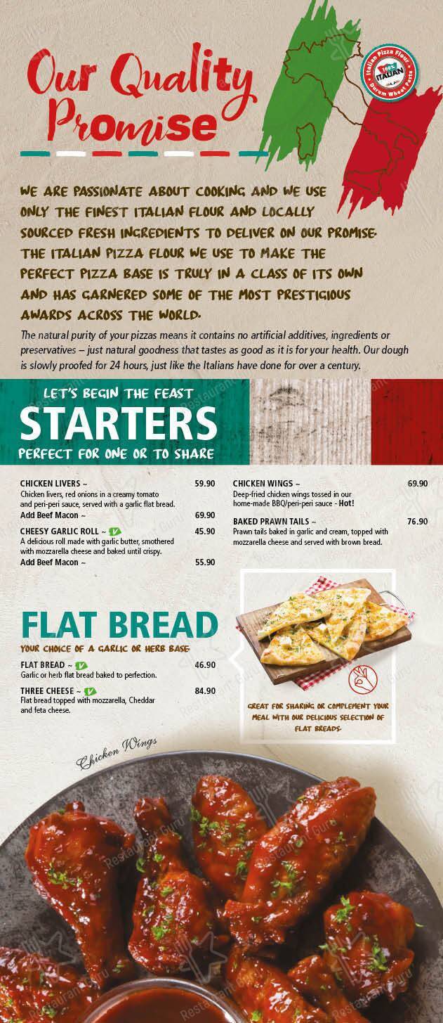 Menu at Panarottis Gateway Express (Halaal) restaurant, Durban