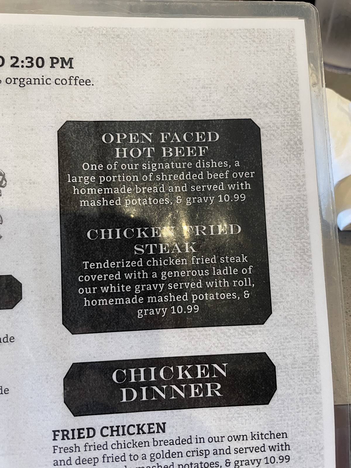 Menu at Dutch Country Cafe, Garnett