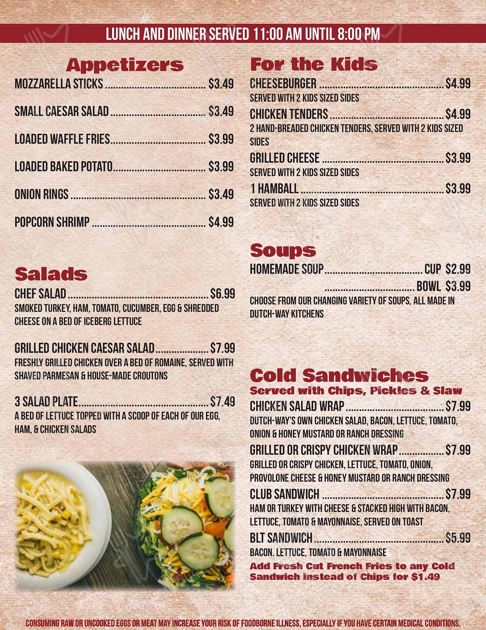 Menu at Dutch-Way Family Restaurant, Myerstown