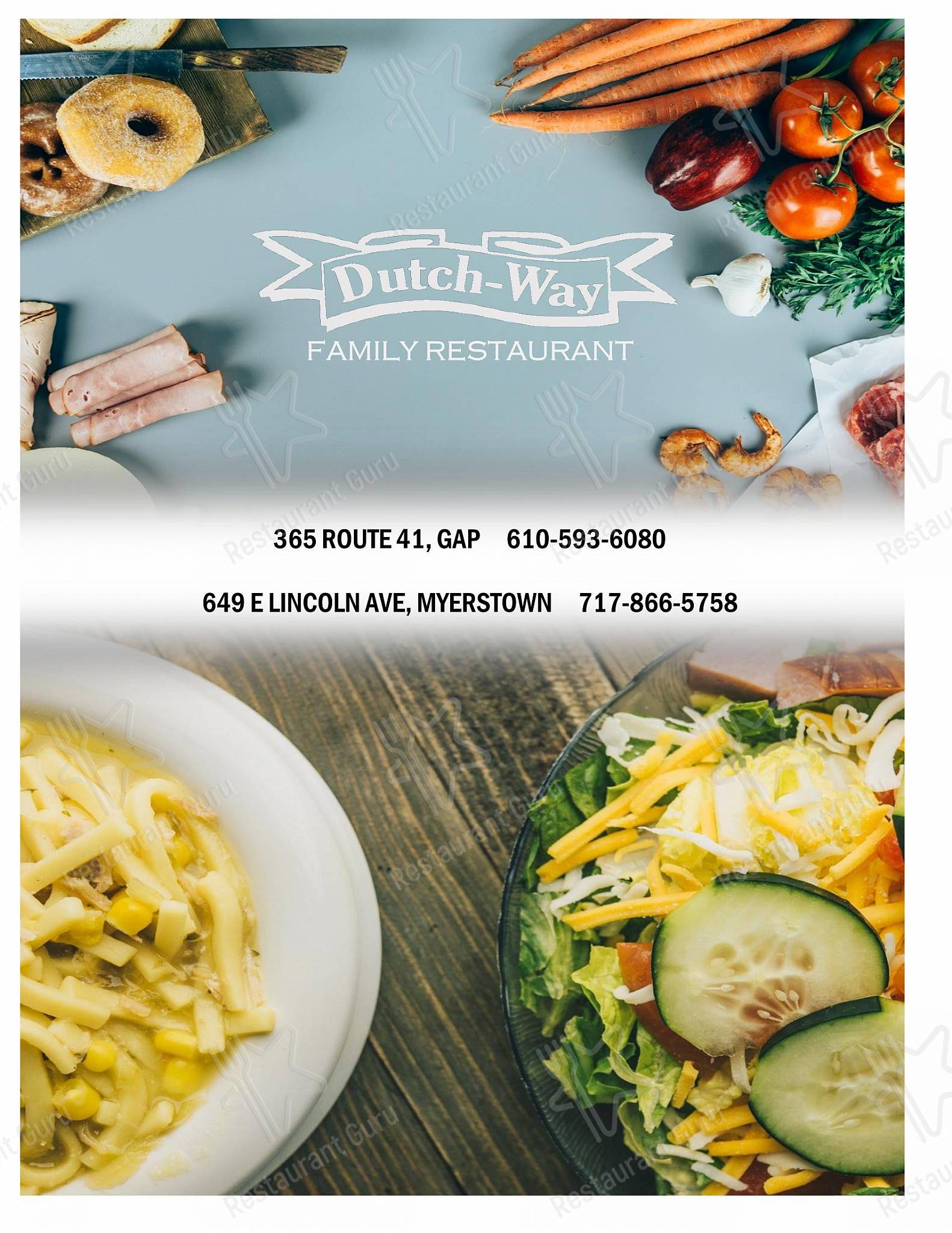 Menu at Dutch-Way Family Restaurant, Myerstown