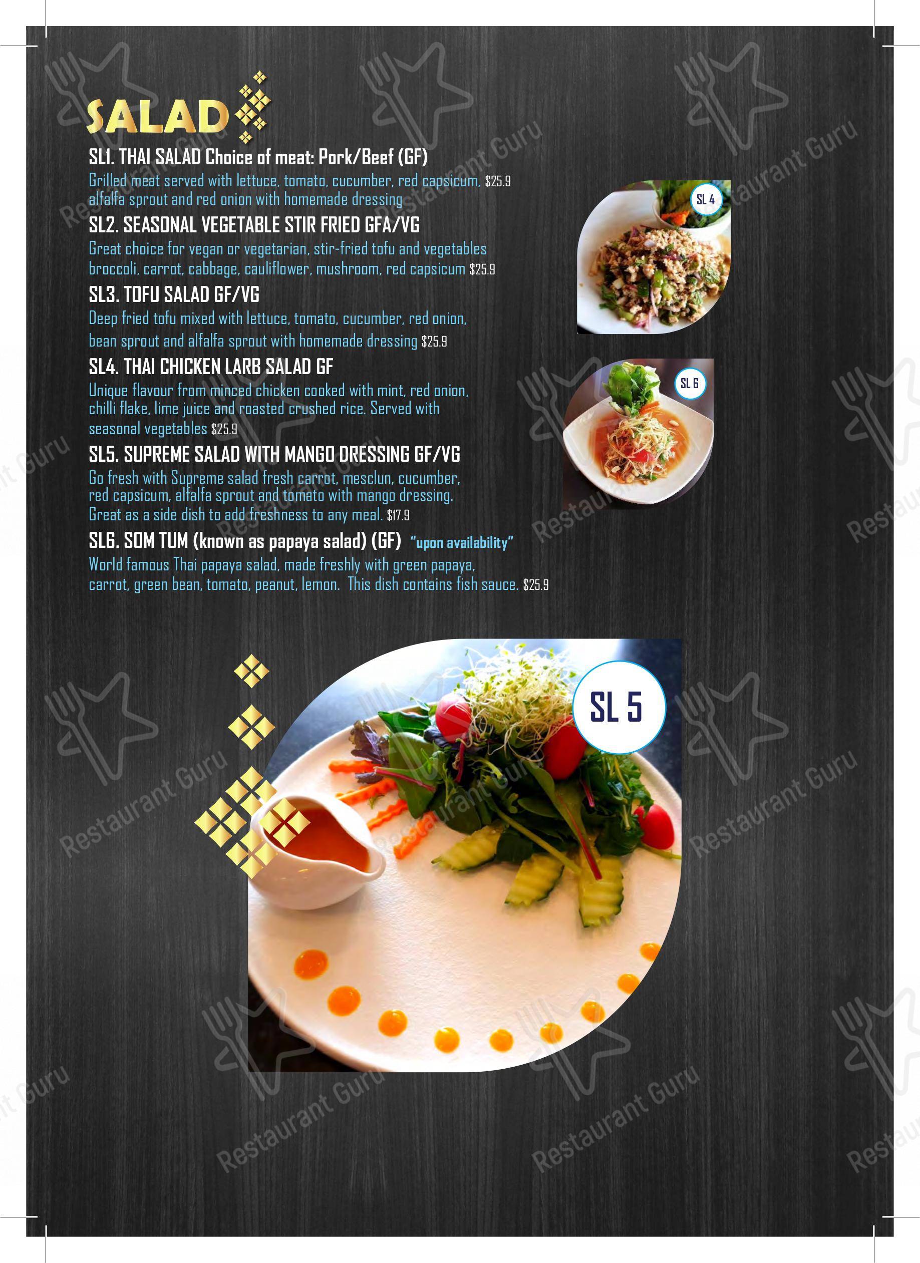 Menu at EAT THAI RESTAURANT, Blenheim