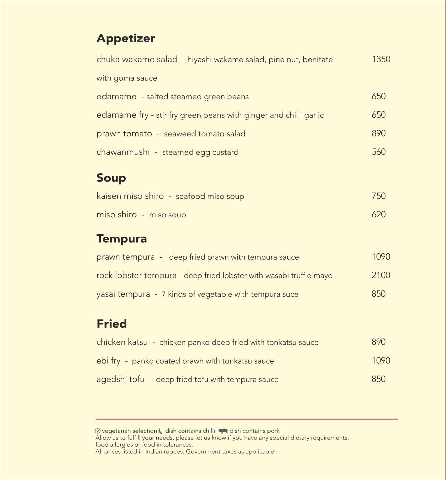 Menu at EEST, Gurugram