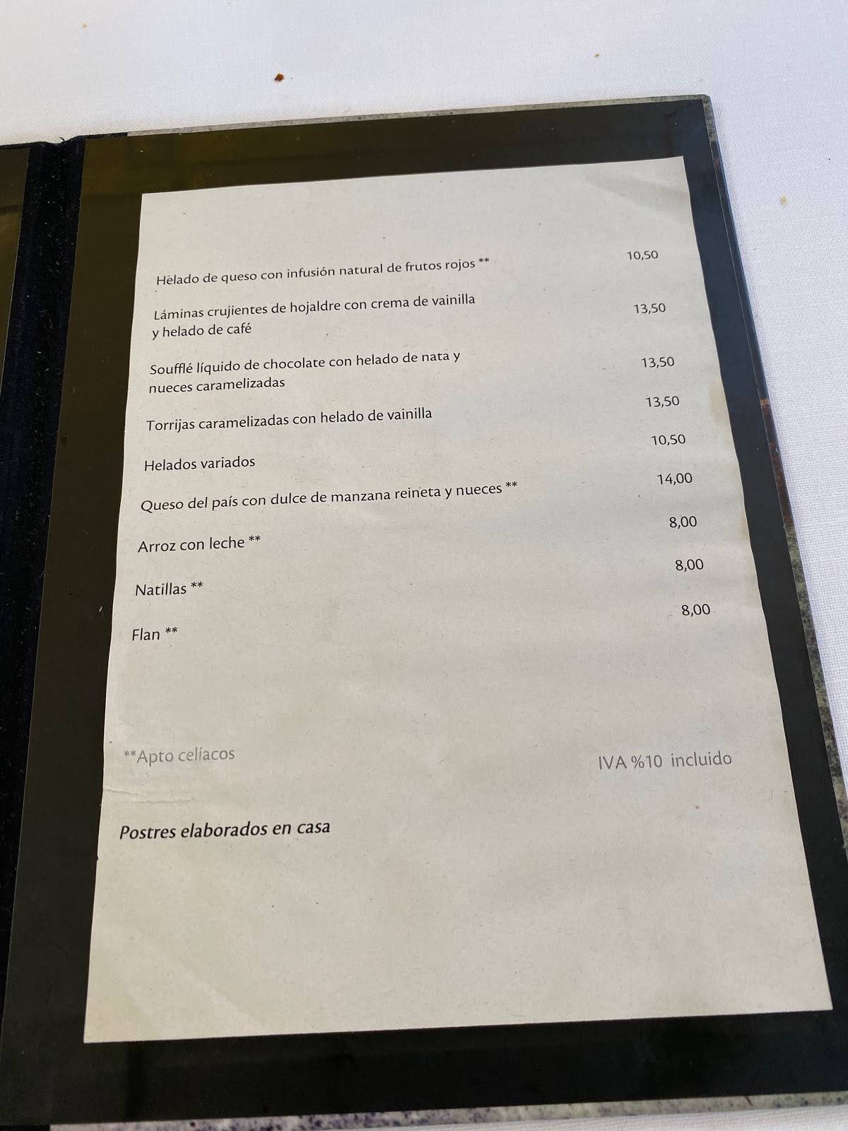 Menu at ELKANO steakhouse, Getaria, Herrerieta Kalea