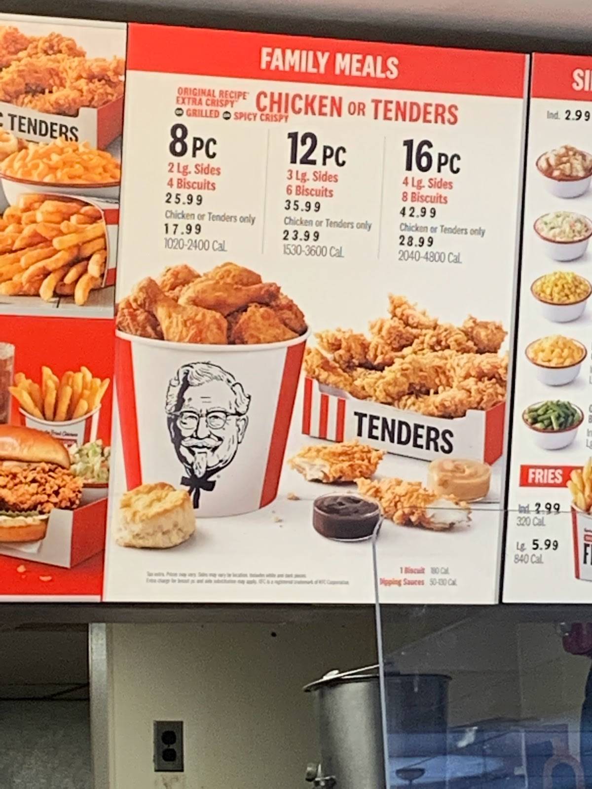 Menu at KFC fast food, East Brunswick, 287 NJ-18