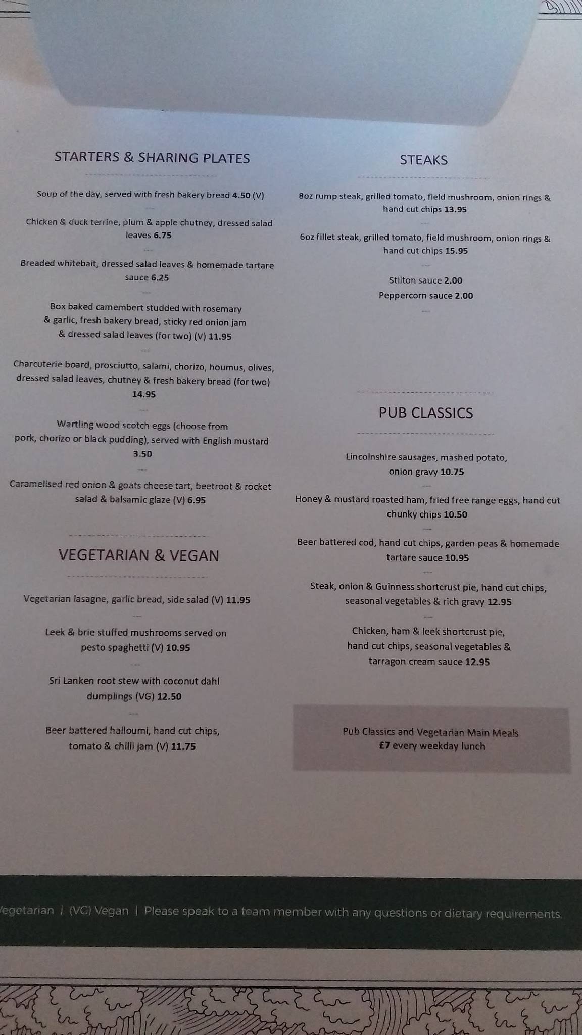 Menu at The Dolphin pub & bar, Eastbourne