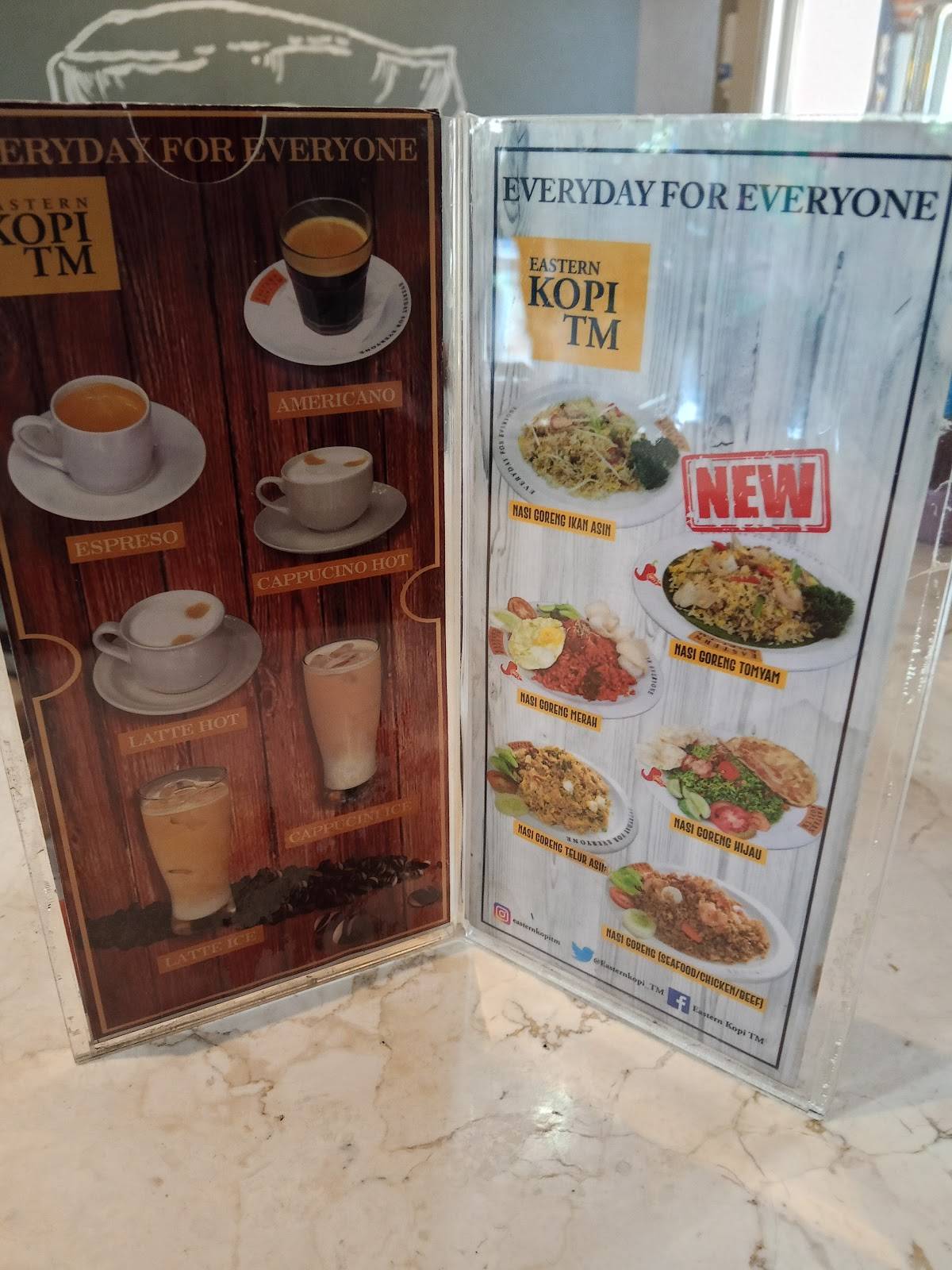 Menu at Eastern Kopi TM Modernland restaurant, Tangerang, Ruko Shopping ...
