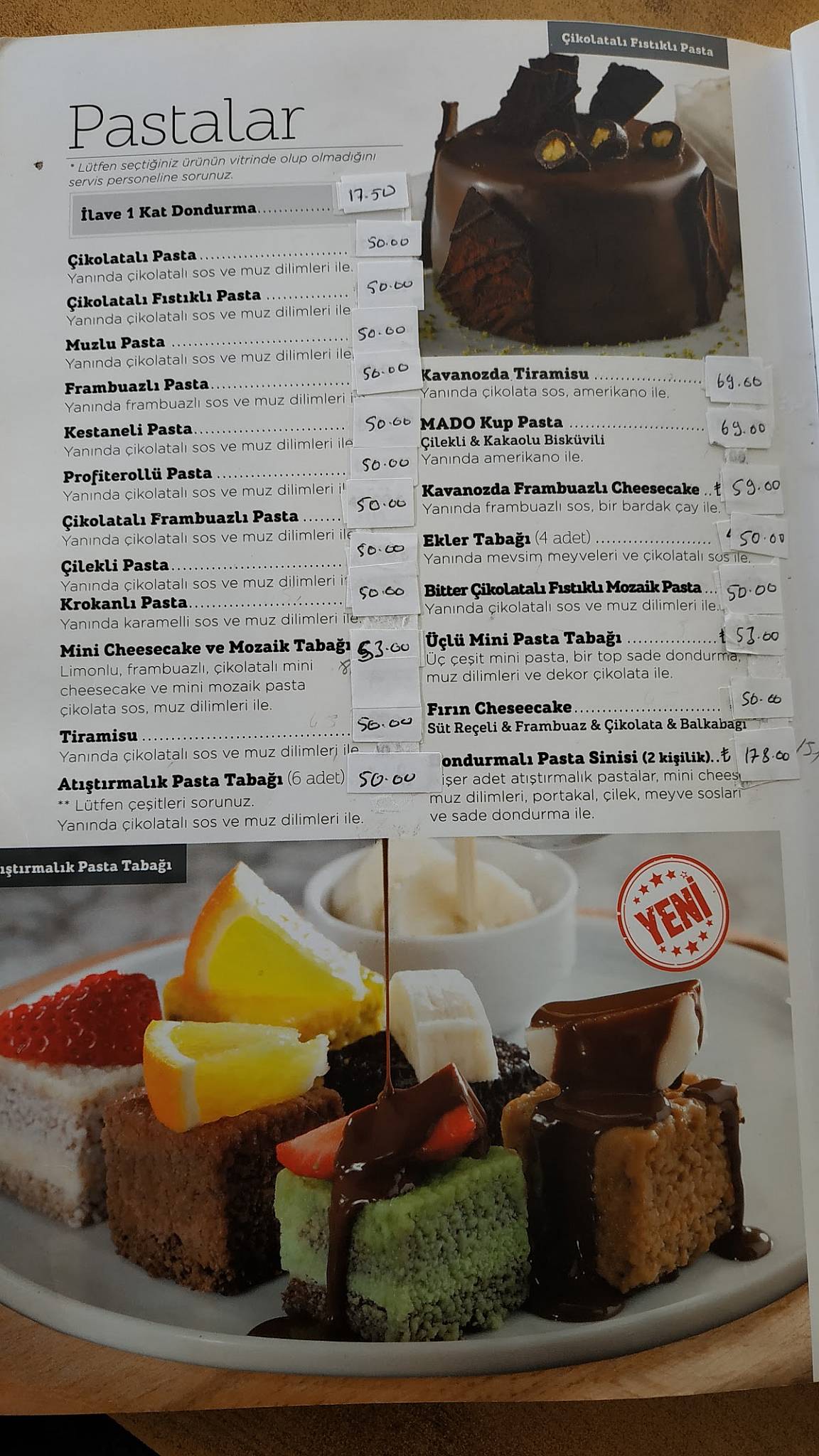 Menu au Mado café, Edirne, Saraçlar Cd. No:2 D:36