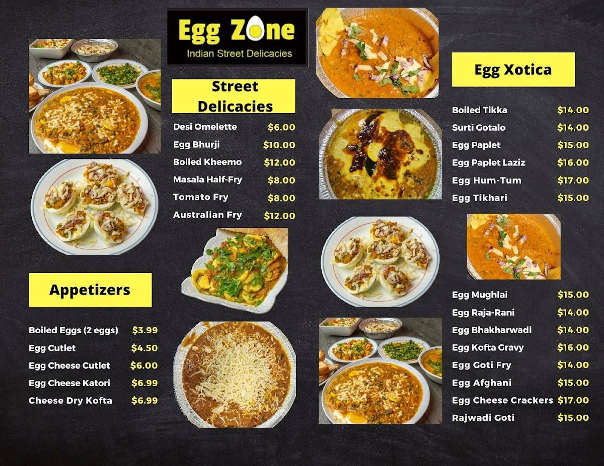 Menu at Egg Zone “Indian Street Delicacies” restaurant, Niagara Falls