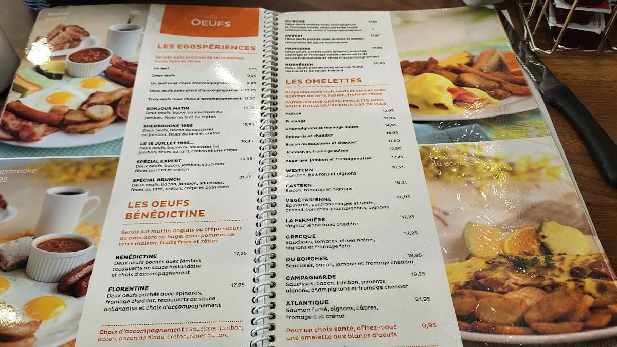 Menu au Eggsquis Beauport restaurant, Québec, 247 Rue Antoine-Fortier