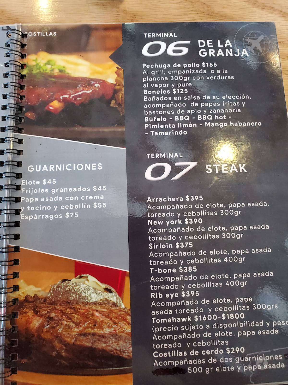 Menu at El Avion Steakhouse, Ciudad Juarez