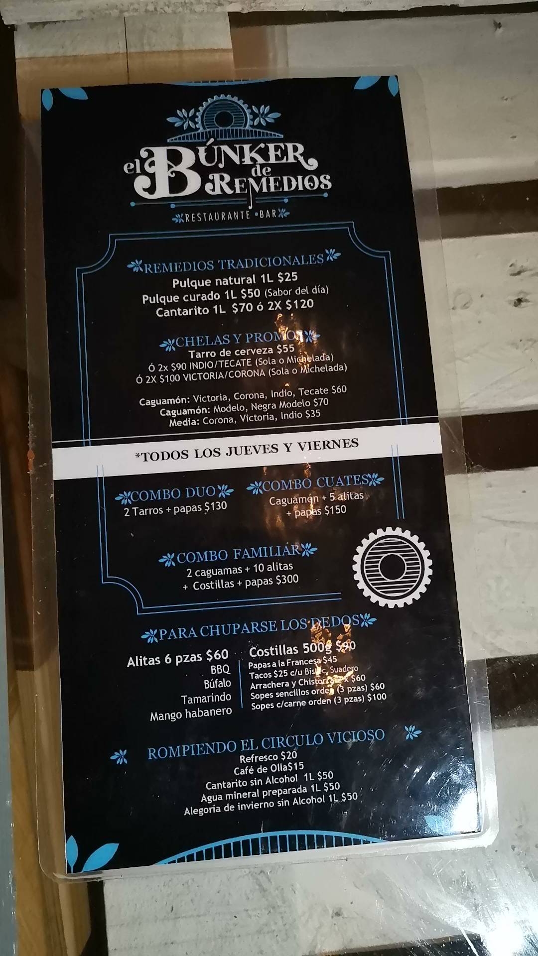 Menu at El Búnker de Remedios. pub & bar, Tepexpan