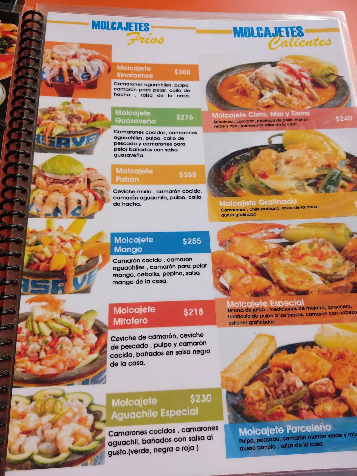 Carta del restaurante El Camarón Guasaveño Ermita, Ciudad del México