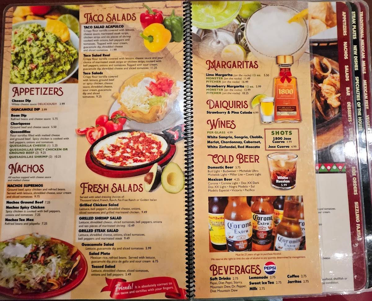 Menu at El Camino Real restaurant, Bluffton, Commerce Dr