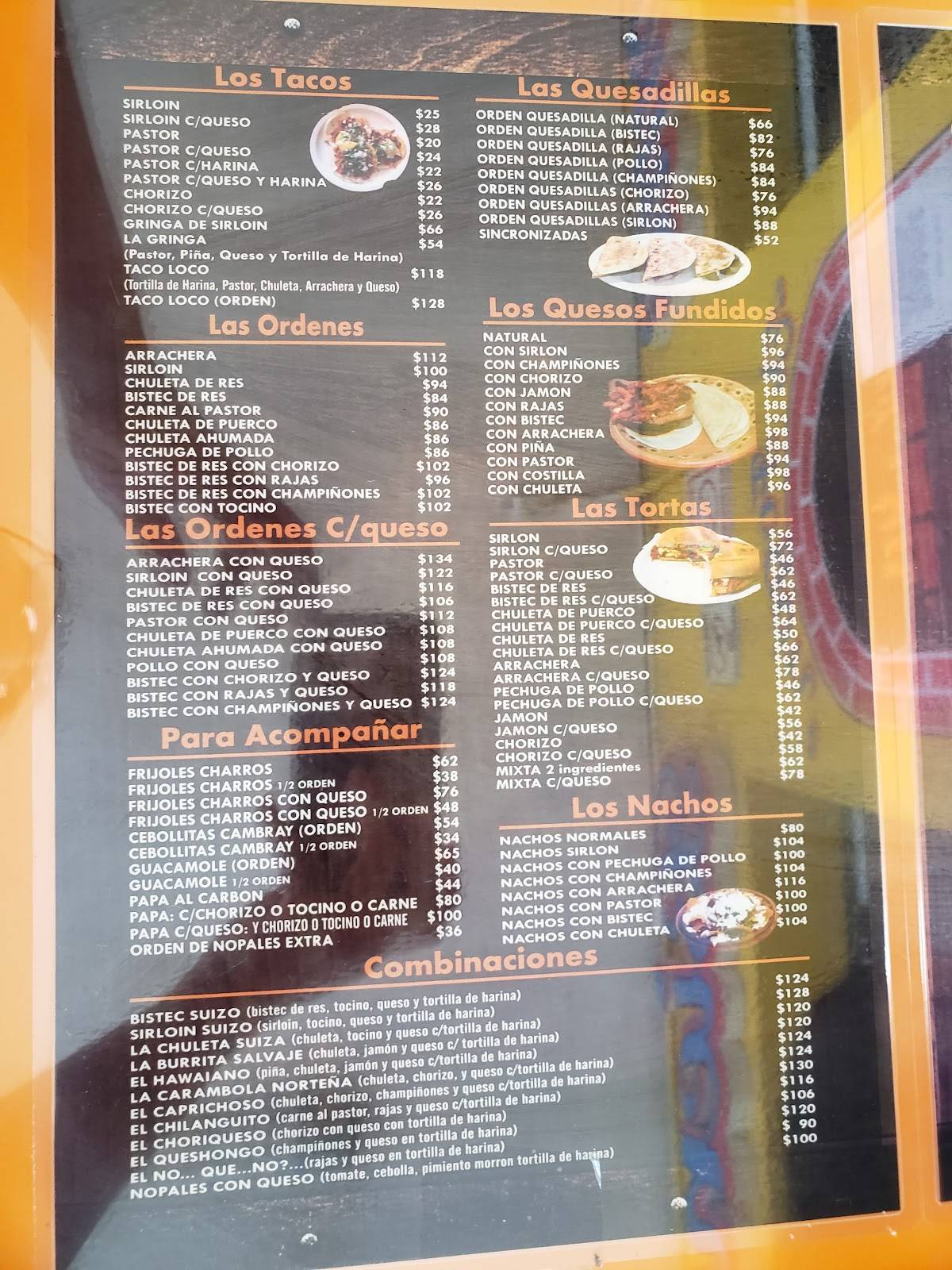 Menu at El Fogón restaurant, Playa del Carmen, Av. Constituyentes