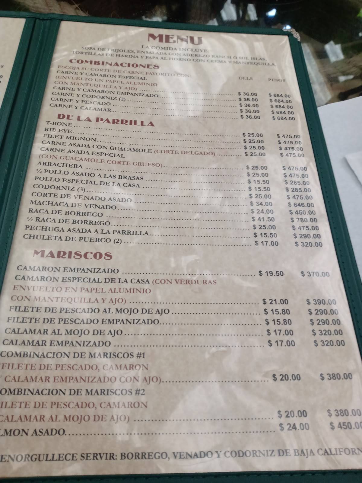 Menu at El Nido Restaurante, Rosarito, Blvd. Benito Juárez 67