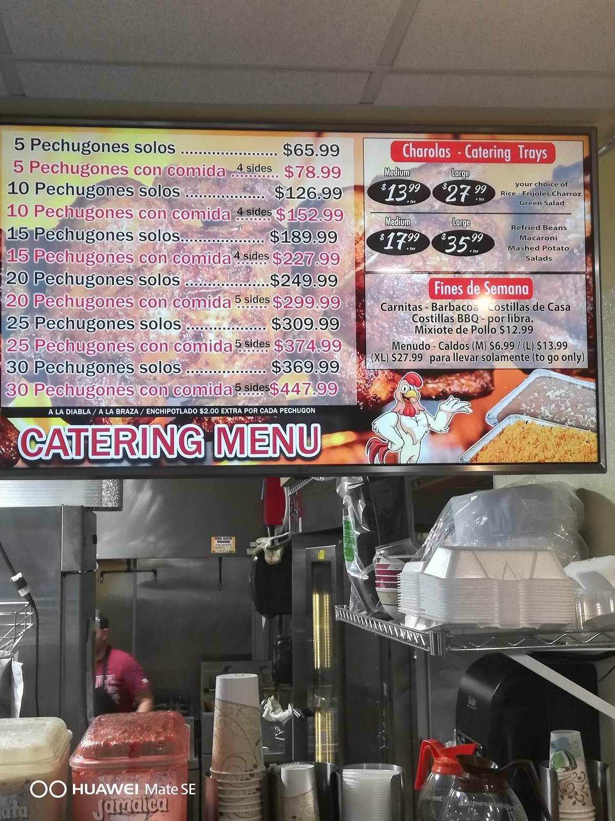 Menu at El Pechugon restaurant, Waukegan