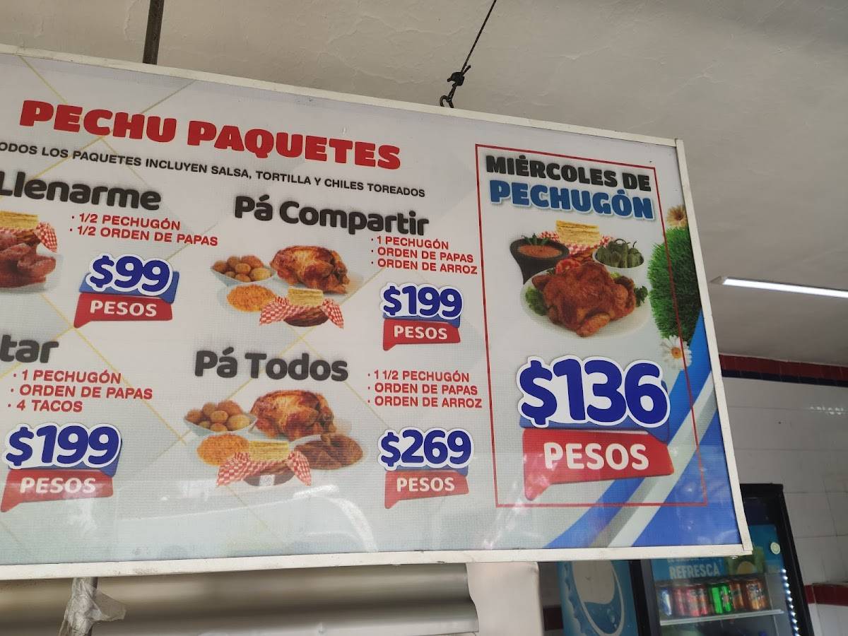 Carta del restaurante El pechugón, Xalisco, Blvd. Tepic-Xalisco 47-local Q