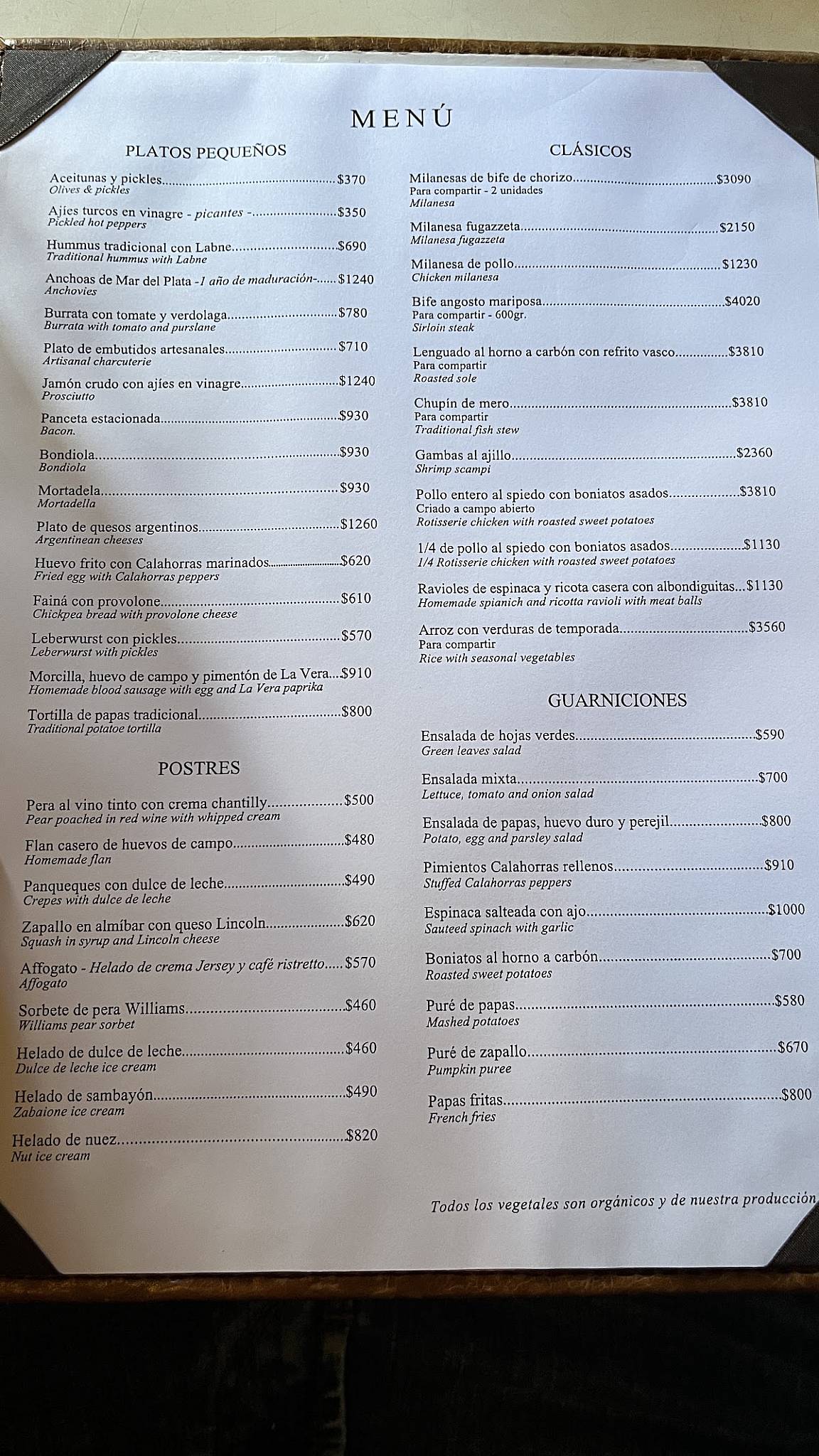 Menu at El Preferido de Palermo pub & bar, Buenos Aires