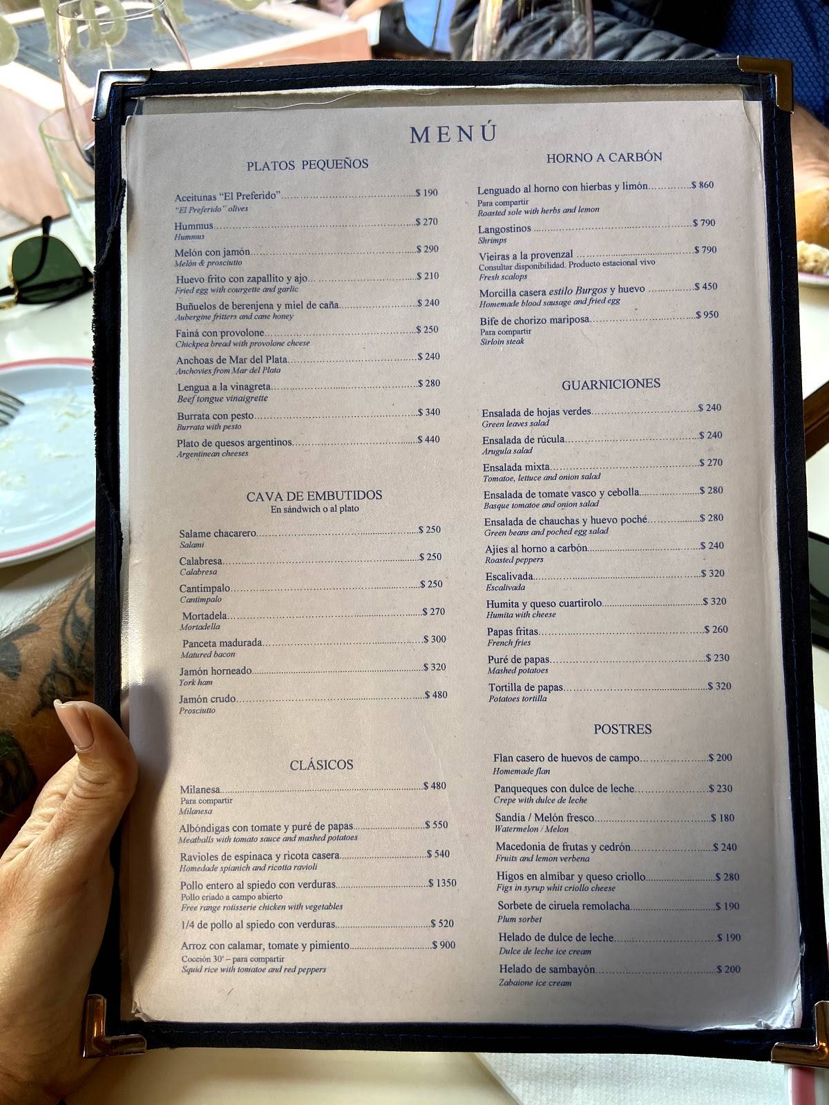 Menu at El Preferido de Palermo pub & bar, Buenos Aires