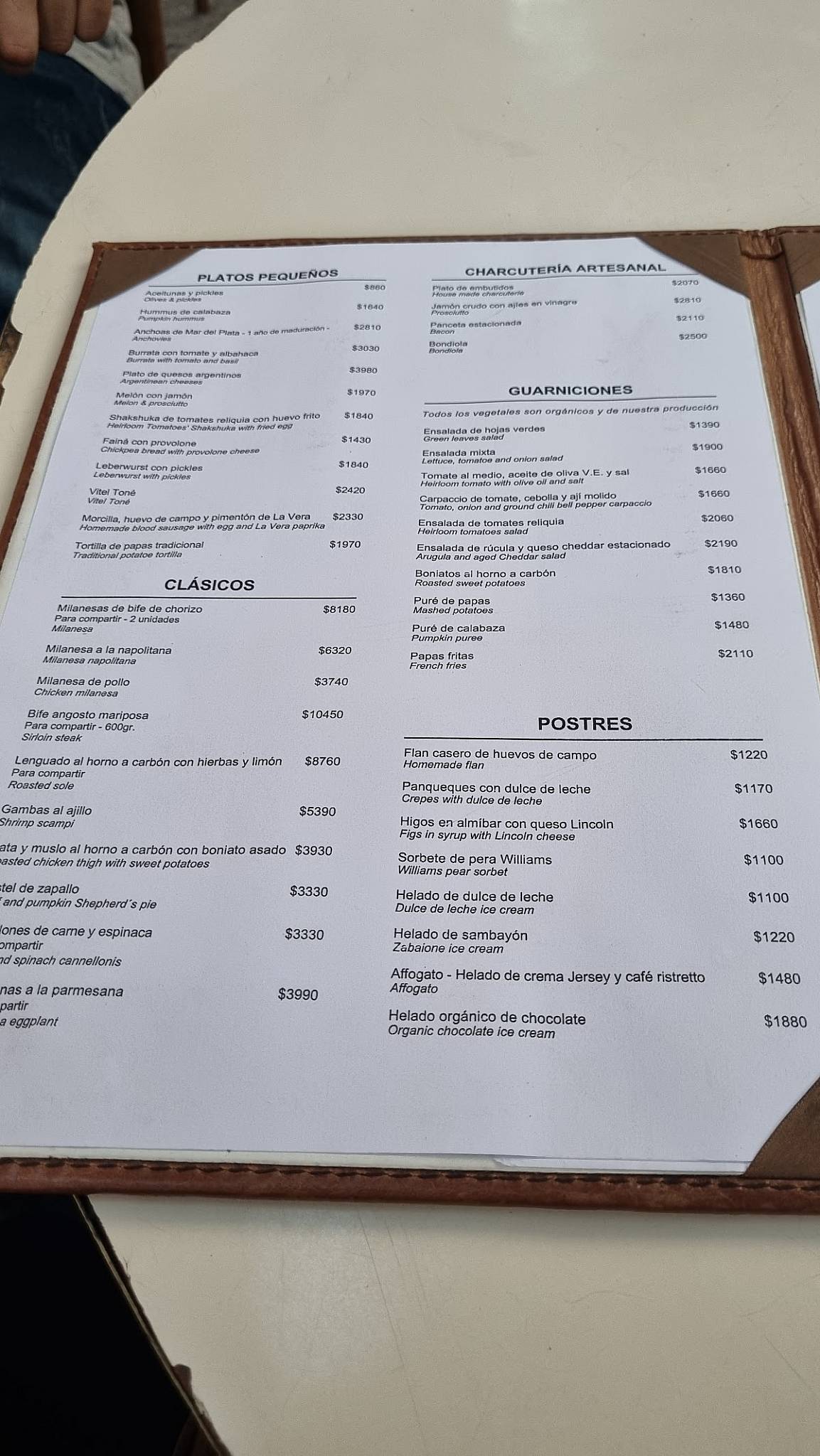 Menu at El Preferido de Palermo pub & bar, Buenos Aires