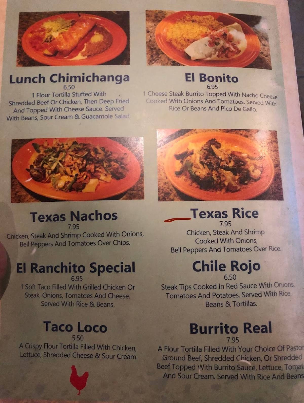 Menu at El Ranchito Mexican Restaurant, Port Wentworth, GA-21 #201