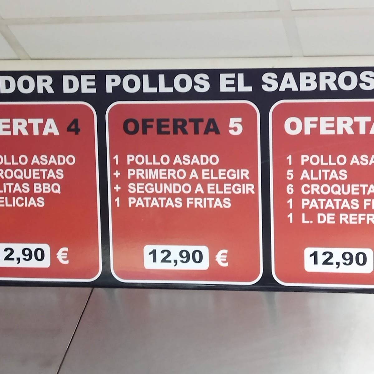 Carta del restaurante El Sabroso, Madrid, C. del Rodríguez San Pedro
