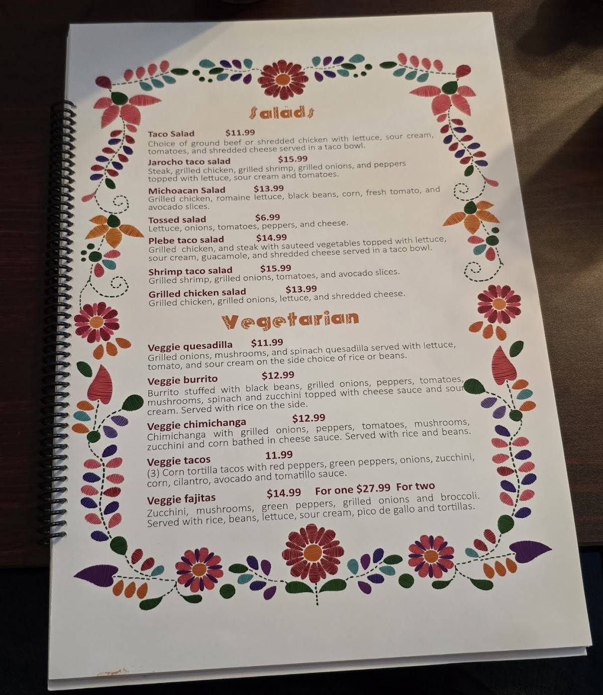 Menu at El Señor Pig Mexican Restaurant, Dayton
