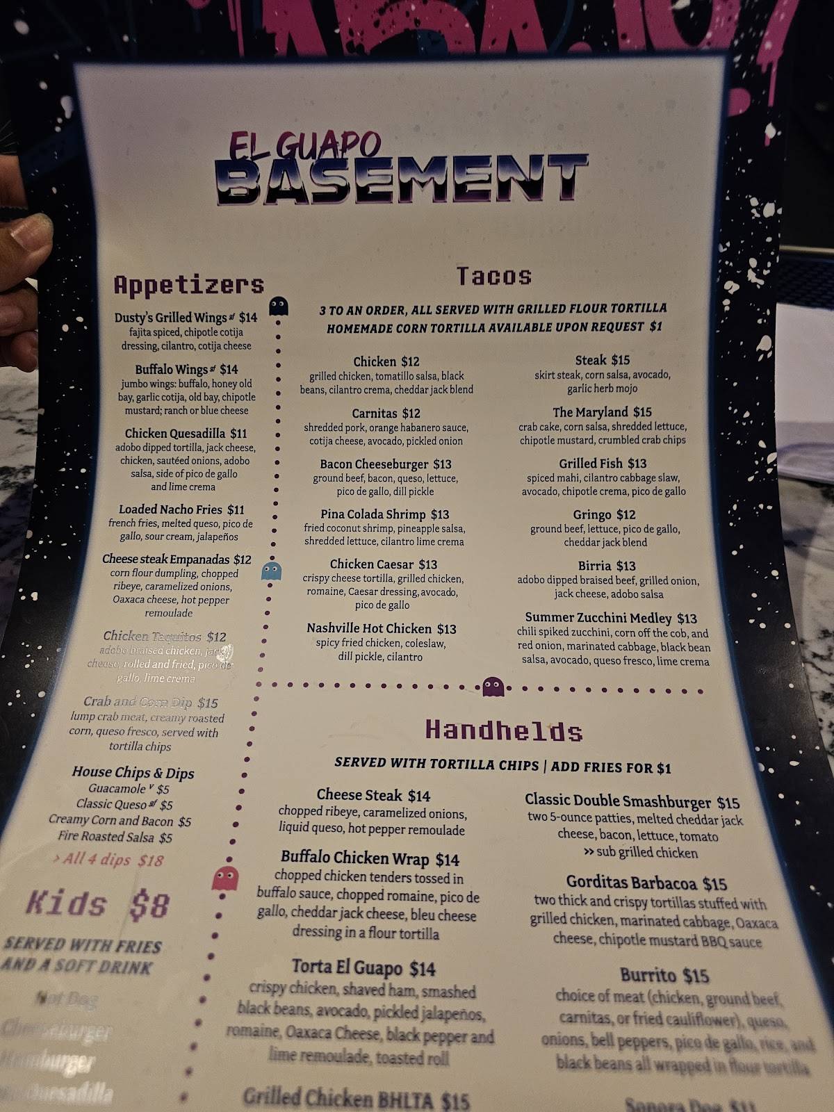 Menu at El Sotano pub & bar, Catonsville