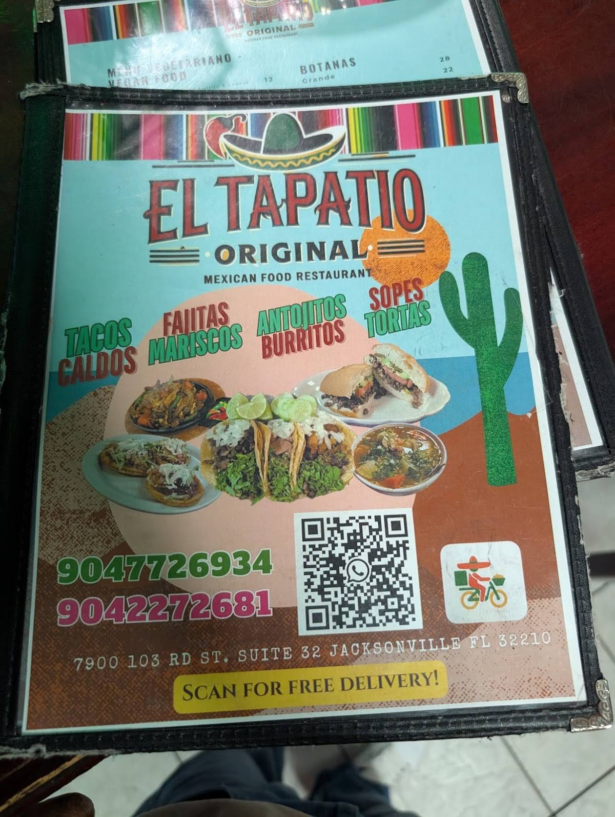 Menu at El Tapatio restaurant, Jacksonville, 103rd St #32