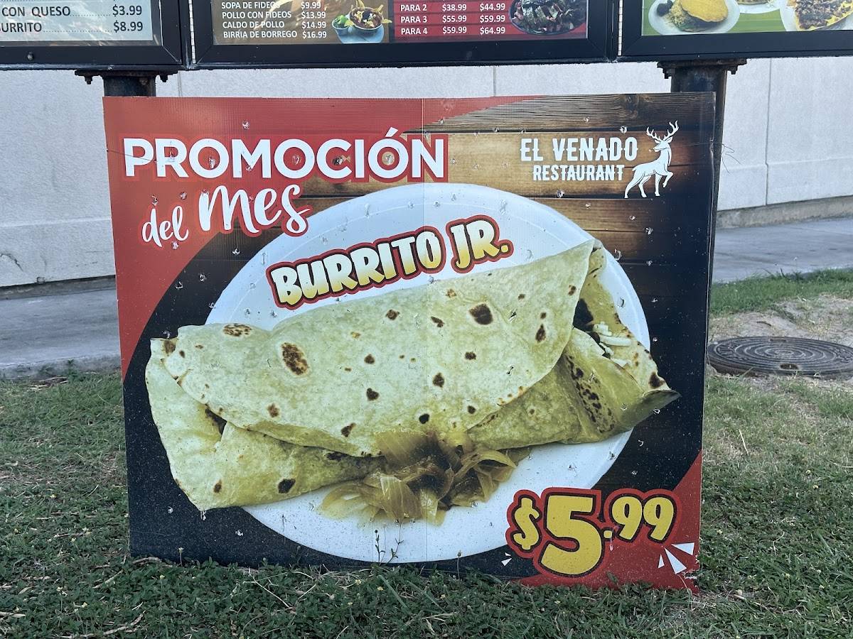 Carta de El Venado Restaurant, Laredo, San Dario Ave