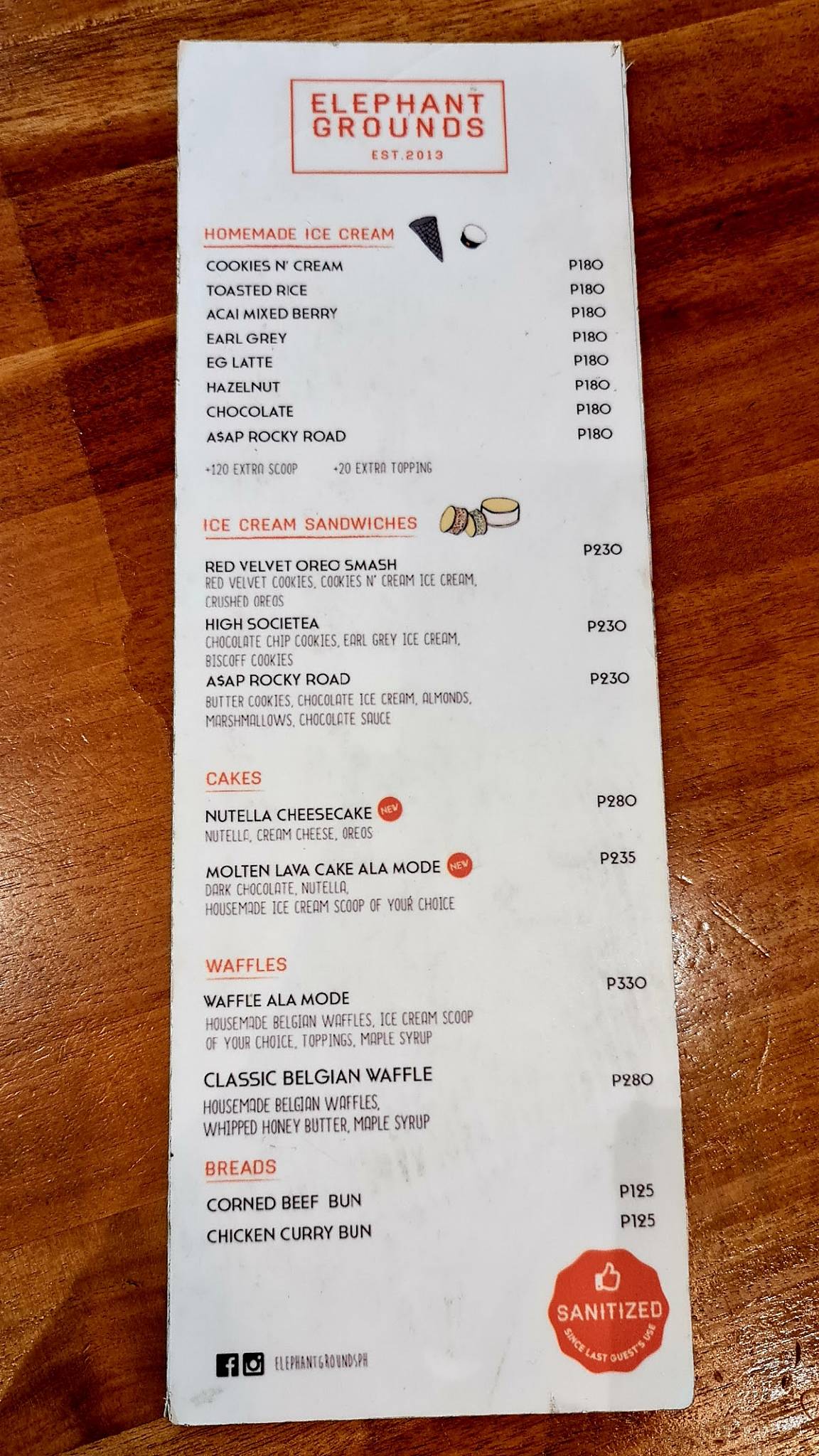 Menu at Elephant Grounds Manila - BGC cafe, Taguig