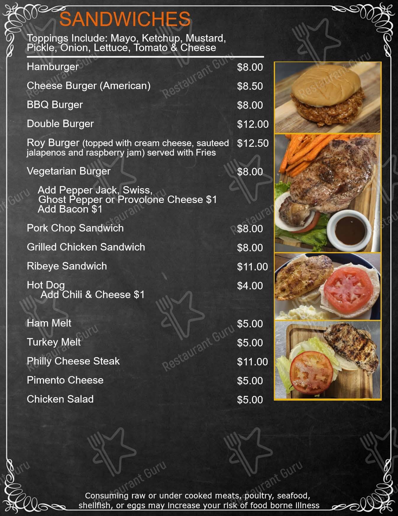 Menu at Ricketts Family Restaurant, Eminence