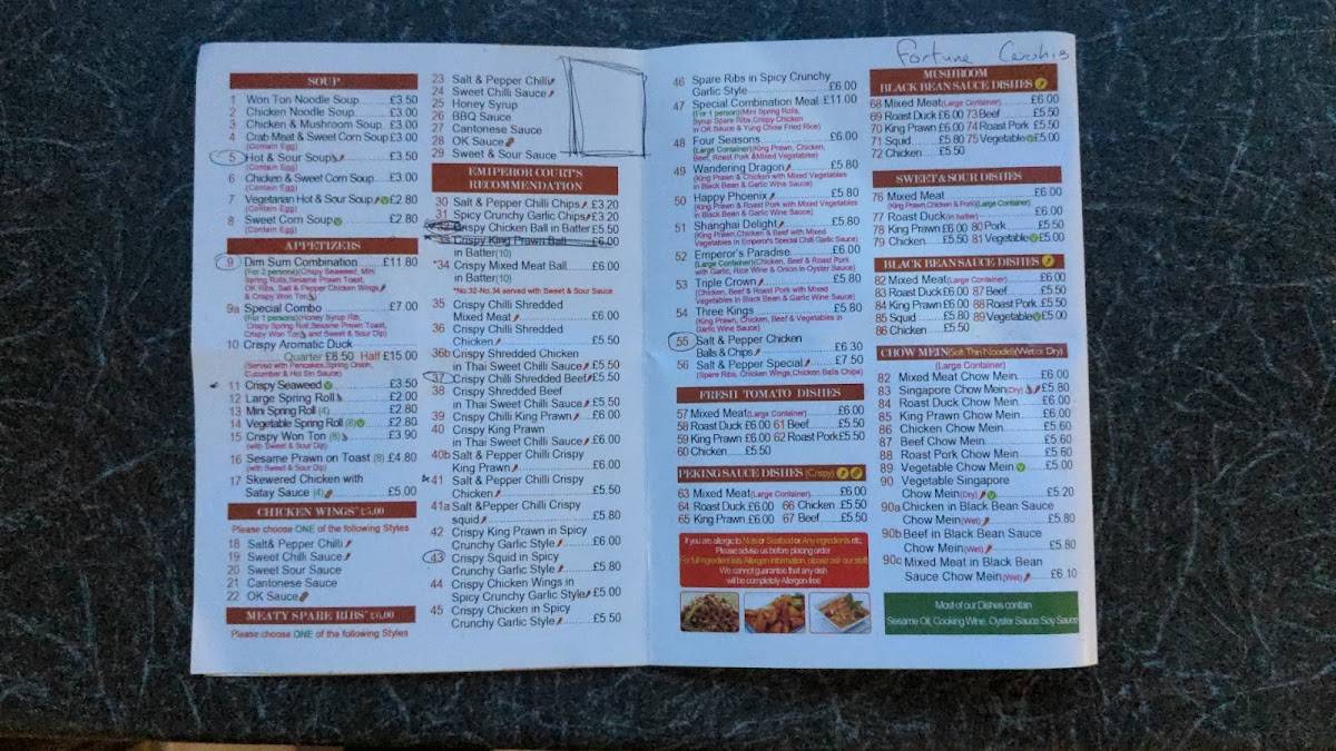 Menu at Emperors's Court fast food, Leek