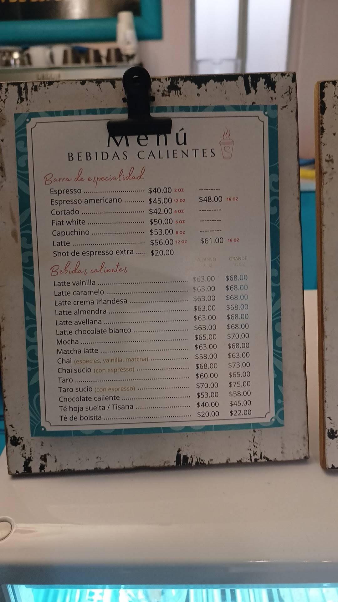 Menu at Encanto Cafetería, Ensenada