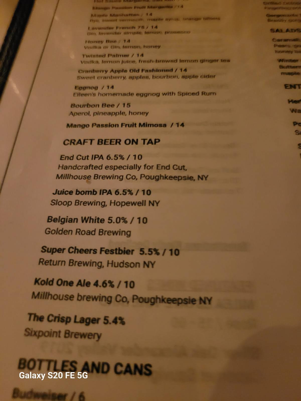 Menu at End Cut (West Park) pizzeria, West Park, Rte 9W