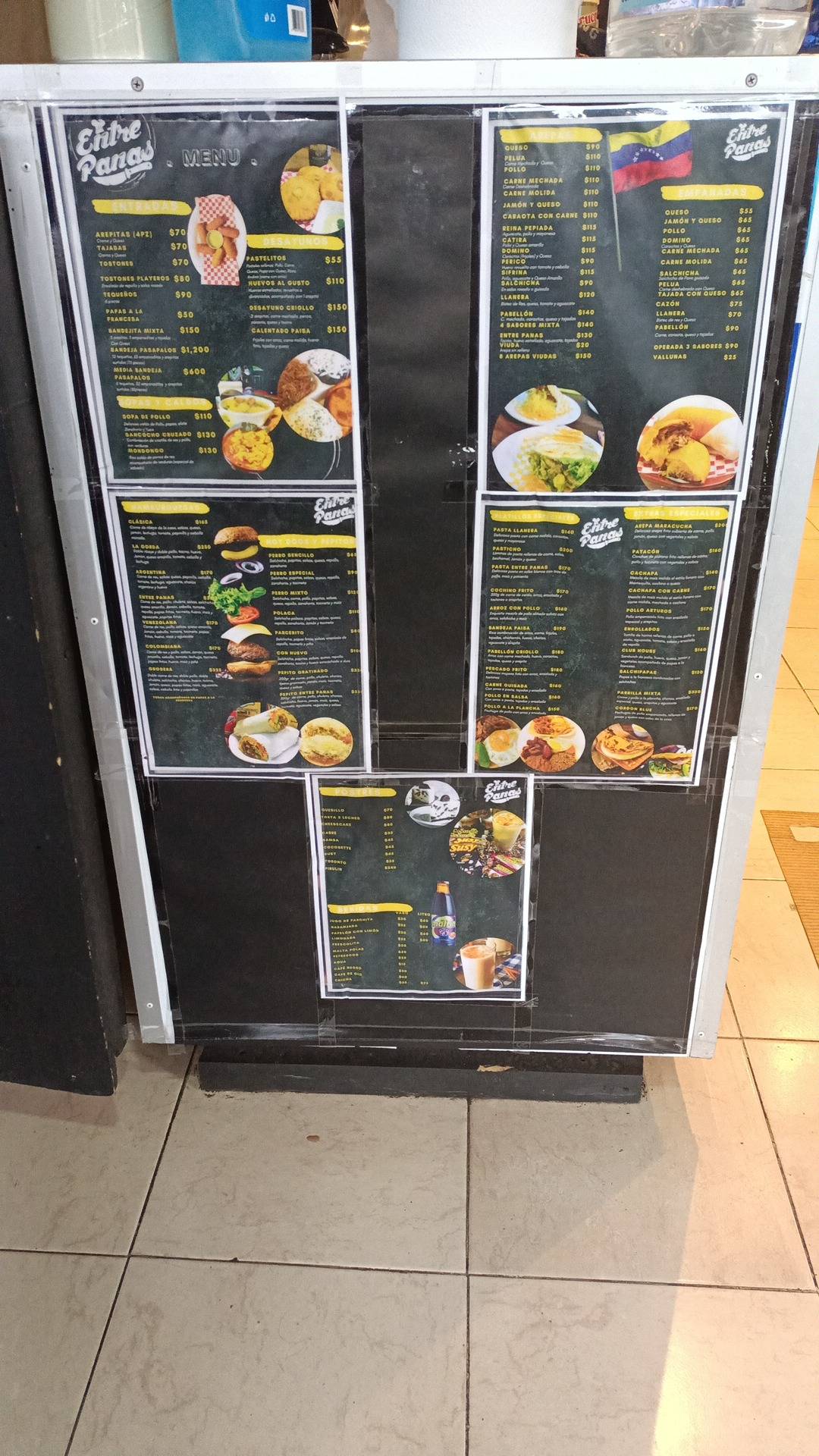 Menu at Entre Panas Restaurante Latino, Mexico City, Av. Víctor Hugo 85-bis