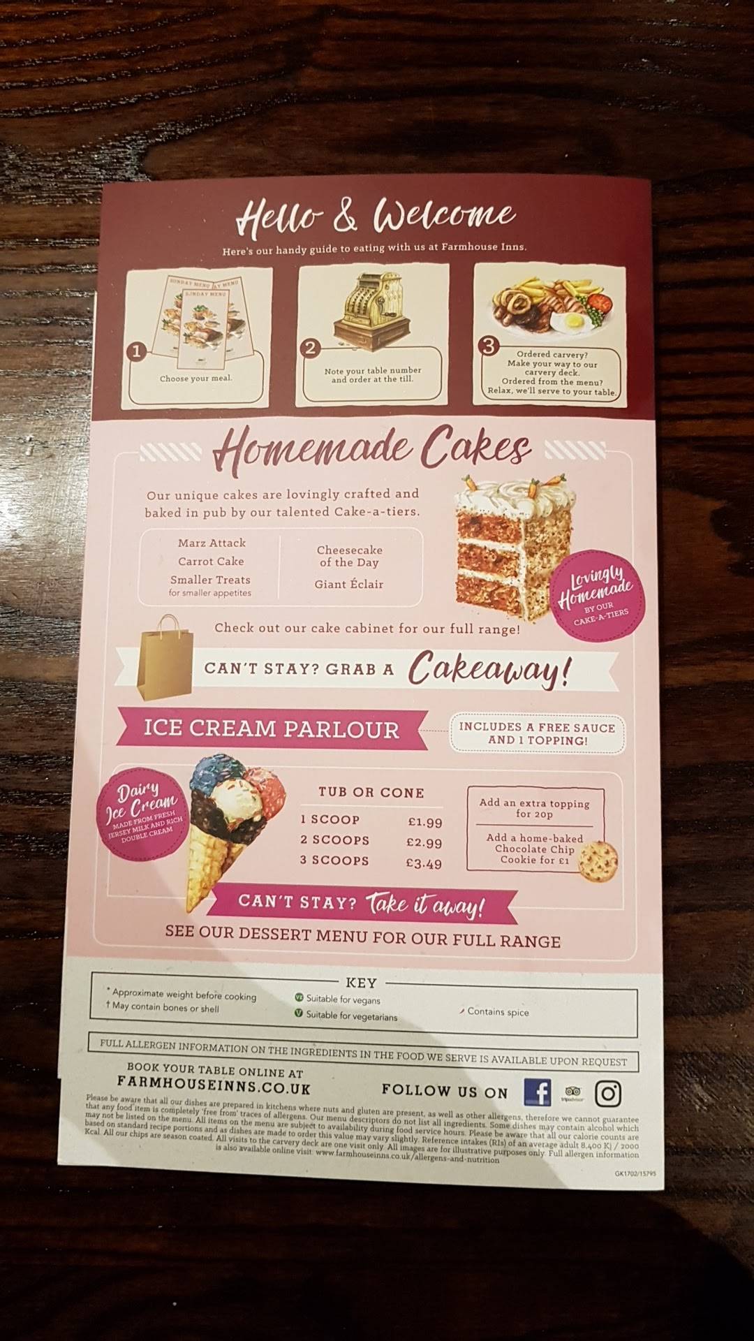 Carta del pub y bar Evenwood Farm - Farmhouse Inns, Runcorn, Evenwood Cl