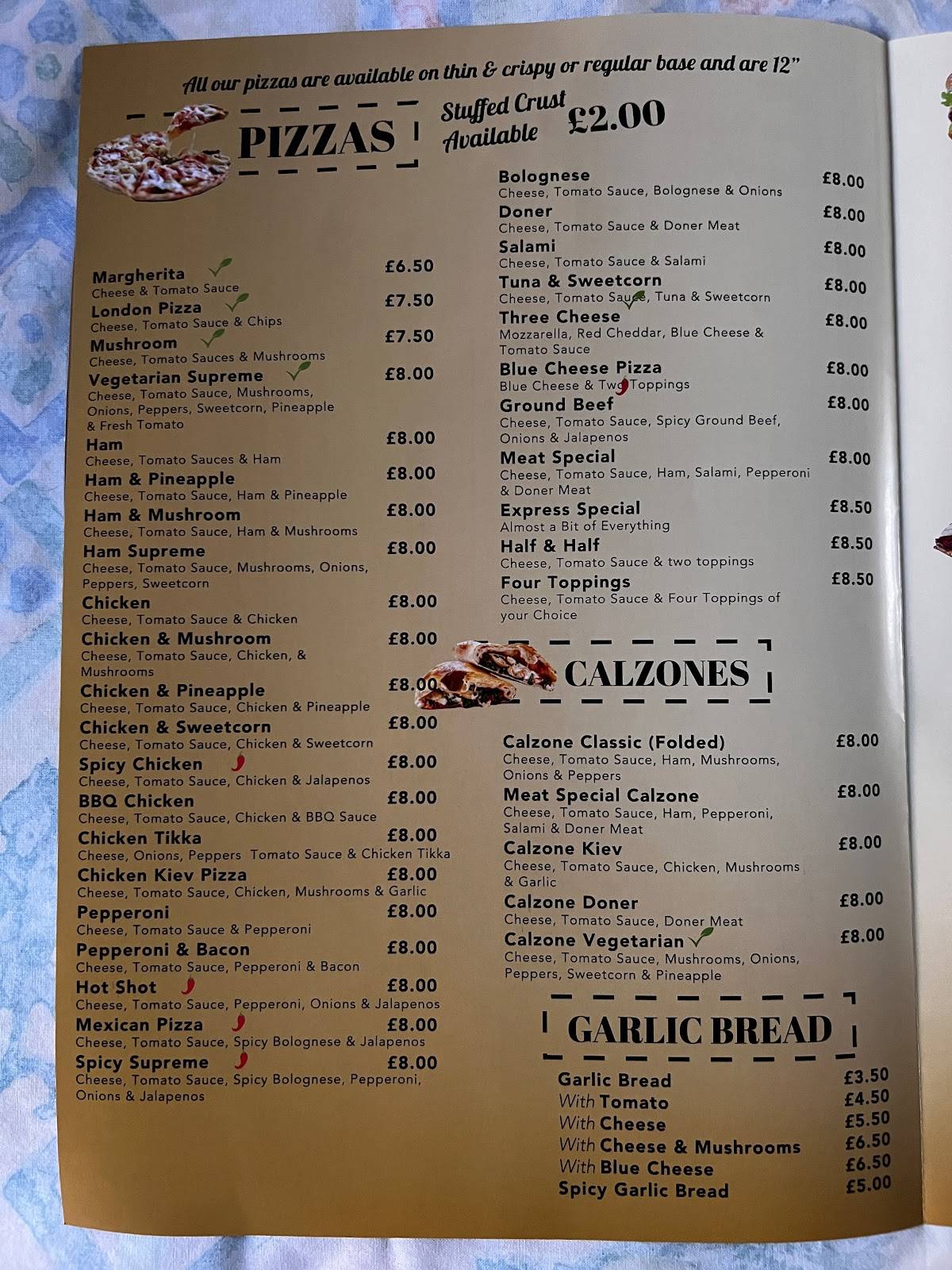 Menu at Express Fast Foods, Scarborough