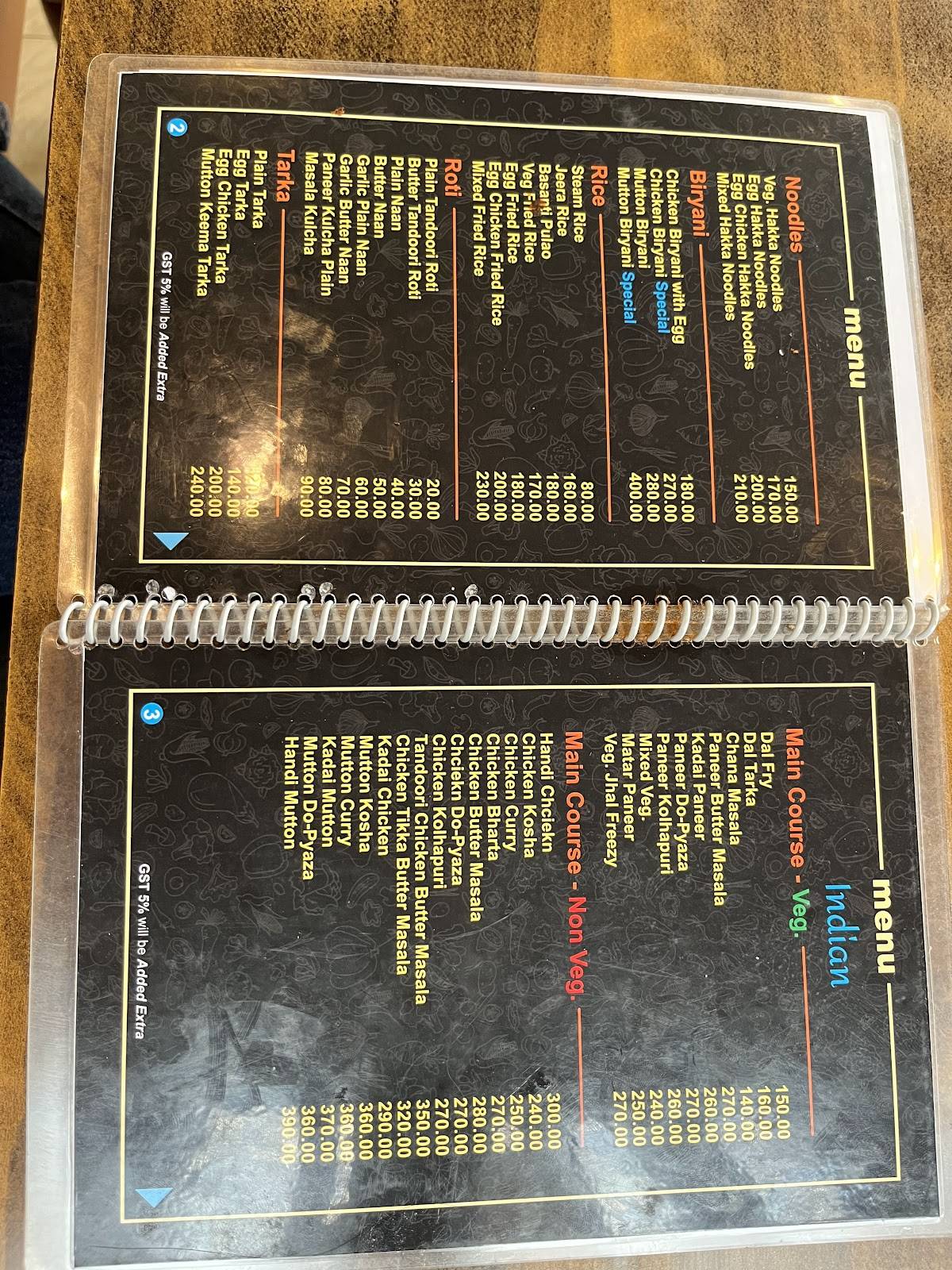 Menu at Express dhaba, Bighati