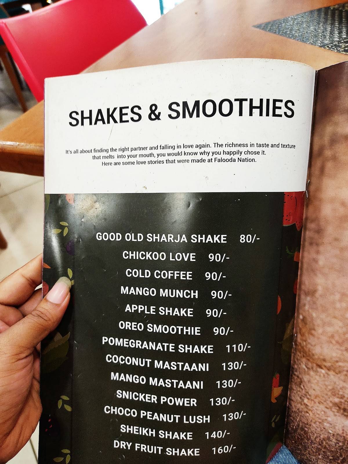 Menu at Falooda Nation Calicut, Kozhikode