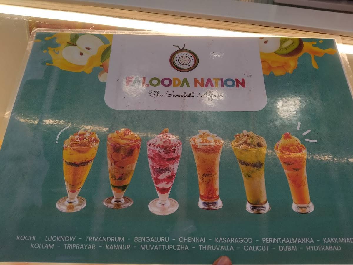 Menu at Falooda Nation, Kochi, Top floor