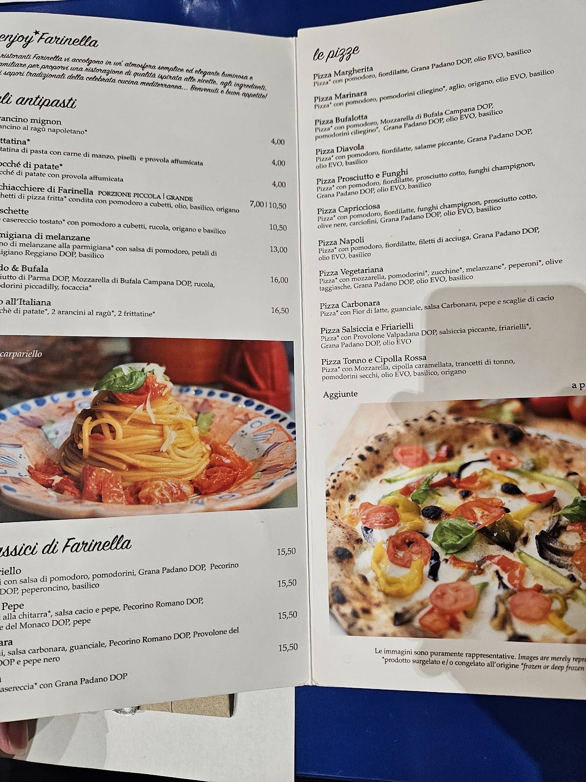 Menu da Farinella Terminal 3 pizzeria, Fiumicino, Via dell'Aeroporto di ...