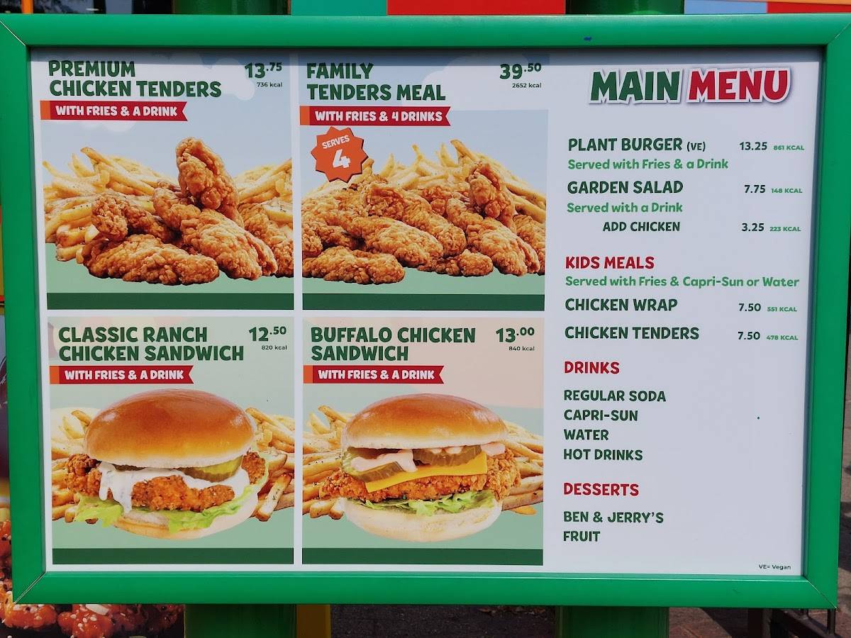 Menu at Farmer Joe's Chicken restaurant, Windsor